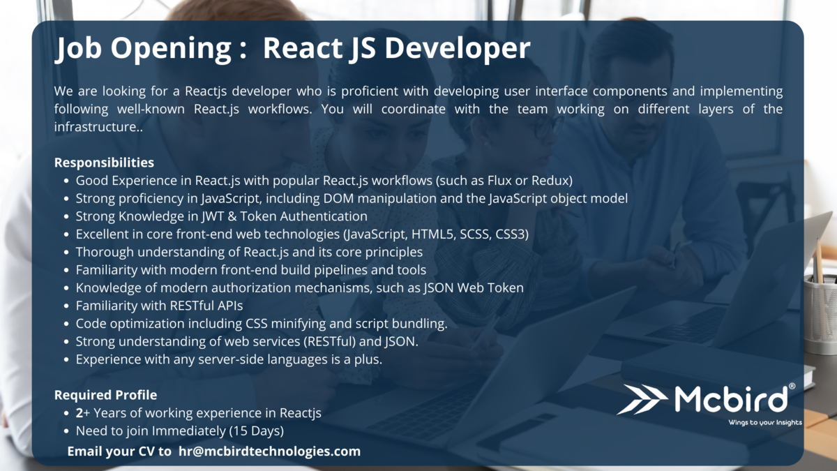 McBird Technologies Pvt Ltd - Current Openings